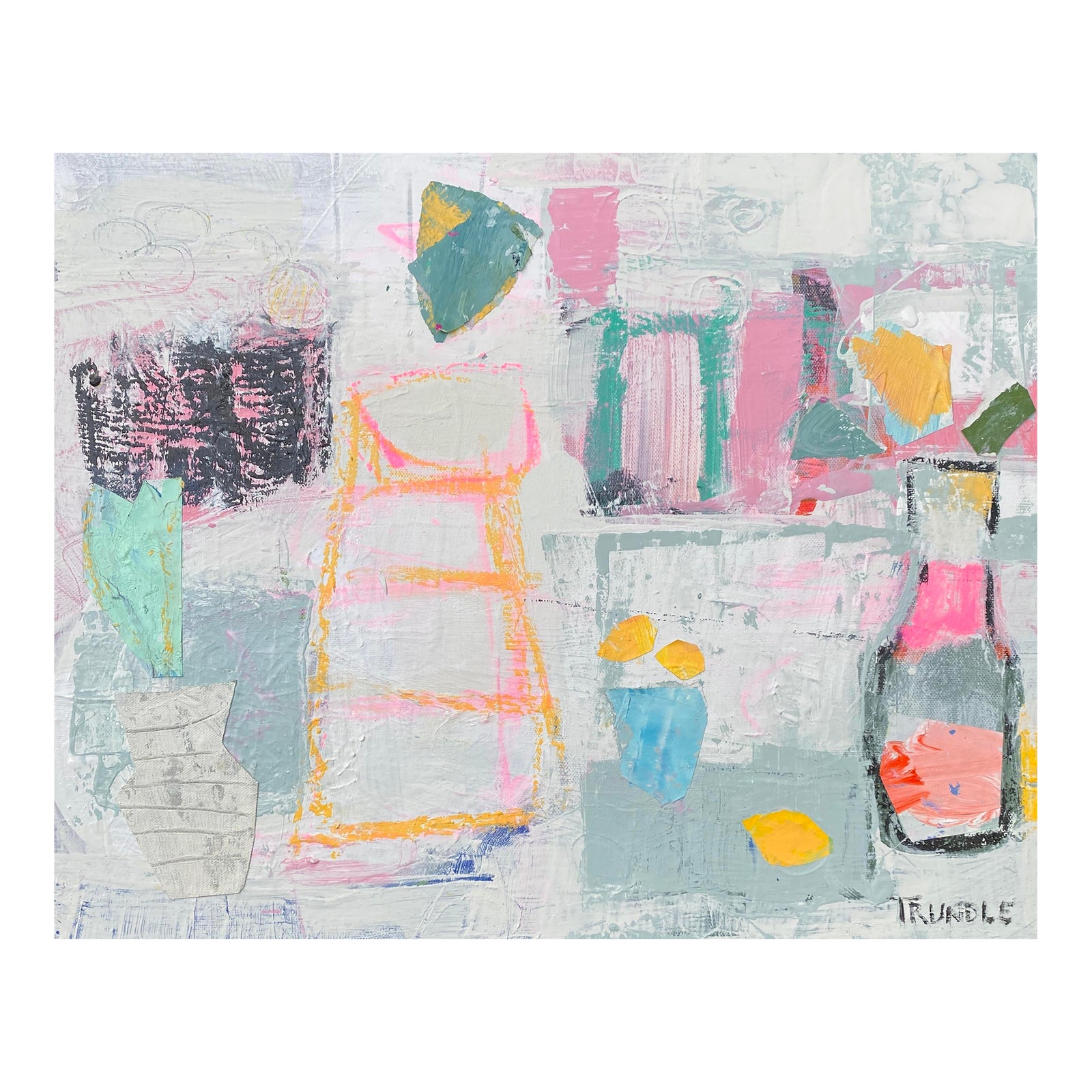 Sarah Trundle, Abstract Mixed Media Still Life Collage, "Make Yourself ...