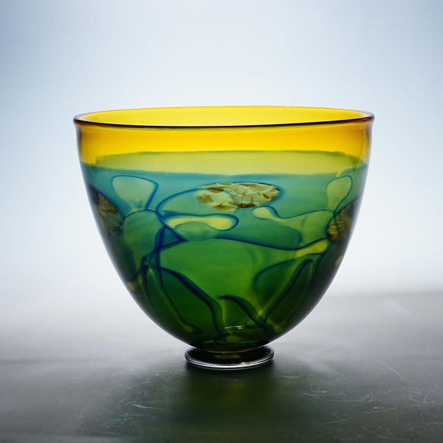 Art Glass Graal Bowl by Wilke Adolfsson, Sweden 1995 | Chairish