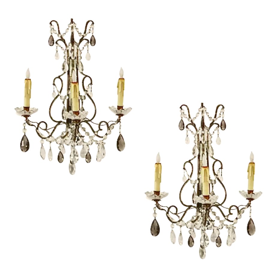 Pair Beaded Sconces | Chairish