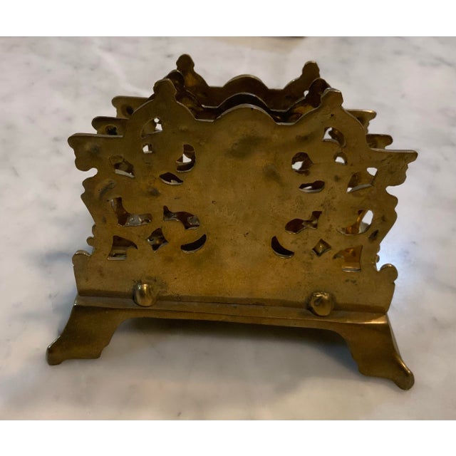 Vintage Brass Ornate Letter Holder Catchall | Chairish