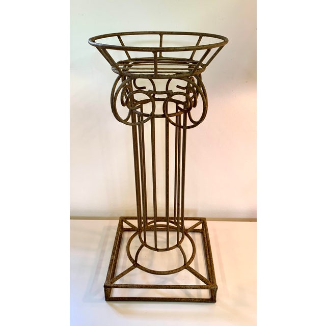 Vintage Iron Column Pedestal With Rusted Patina | Chairish
