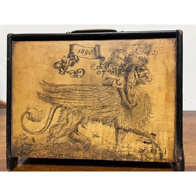 1890 19th Century English Victorian Hand Painted Letter Box | Chairish