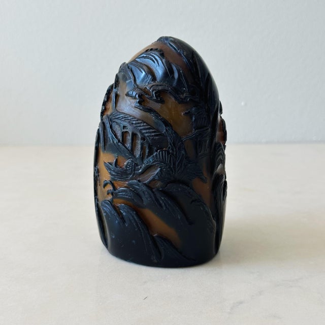 Antique Hand-Carved Chinese Objet Depicting Traditional Figure and ...