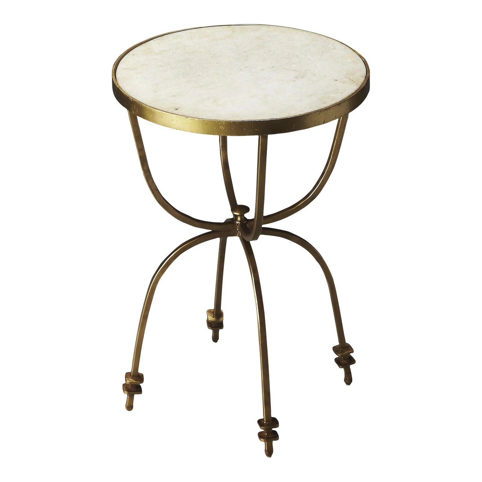 Hager Marble & Metal Accent Table, Multi-Color | Chairish