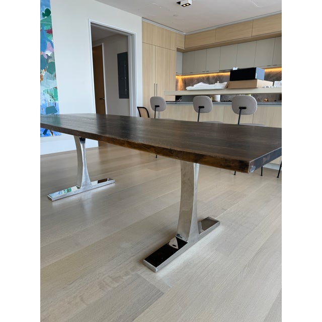 Oak and Steel Toulouse Dining Table | Chairish