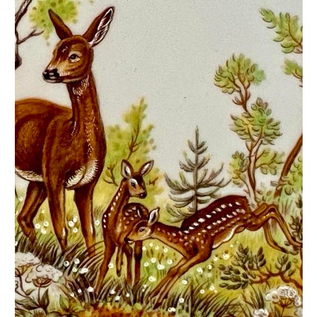 Bareuther Waldsassen Bavaria-Germany Deer and Her Fawns Scene Plate ...