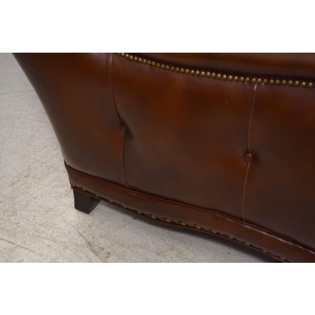 Hancock & Moore Leather 2 Piece Curved Design Sofa | Chairish