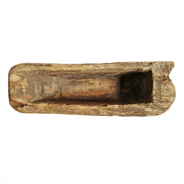 Vintage India Wood Log Trough | Chairish