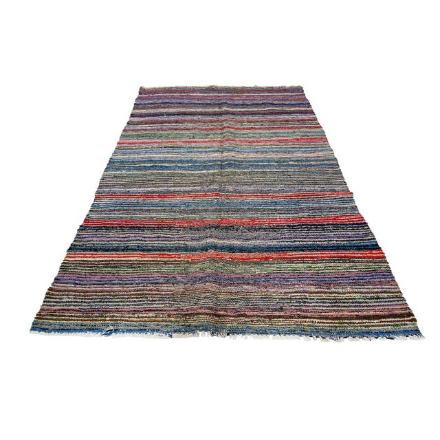1960s Vintage Handwoven Colorful Rug- 5′2″ × 8′ | Chairish