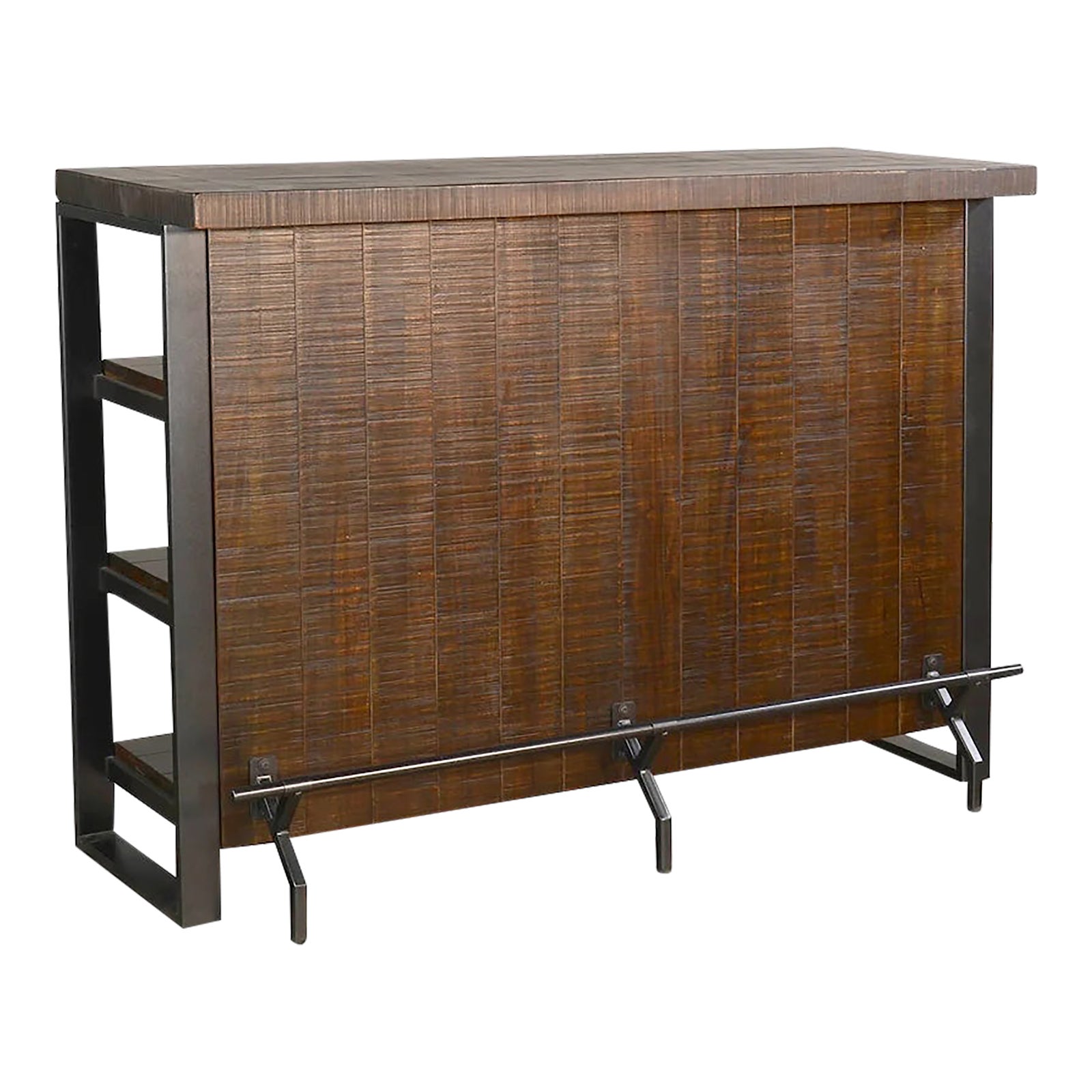 Rustic Mancave Game Room Wood Home Bar Island Serving Station | Chairish