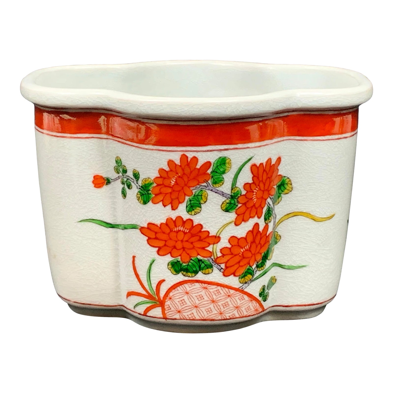 Vintage Chinoiserie Floral Cachepot | Chairish