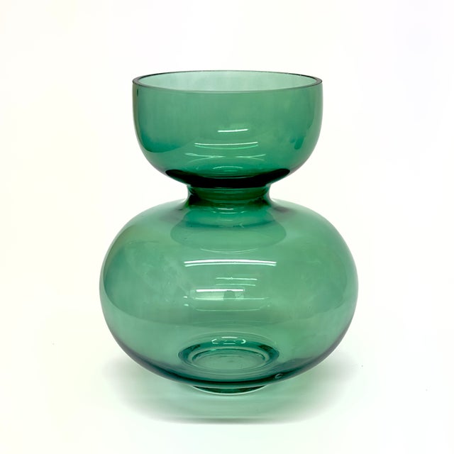 Vintage Mixed Green and Blue Glass Vessel Curation - Group of 5 | Chairish