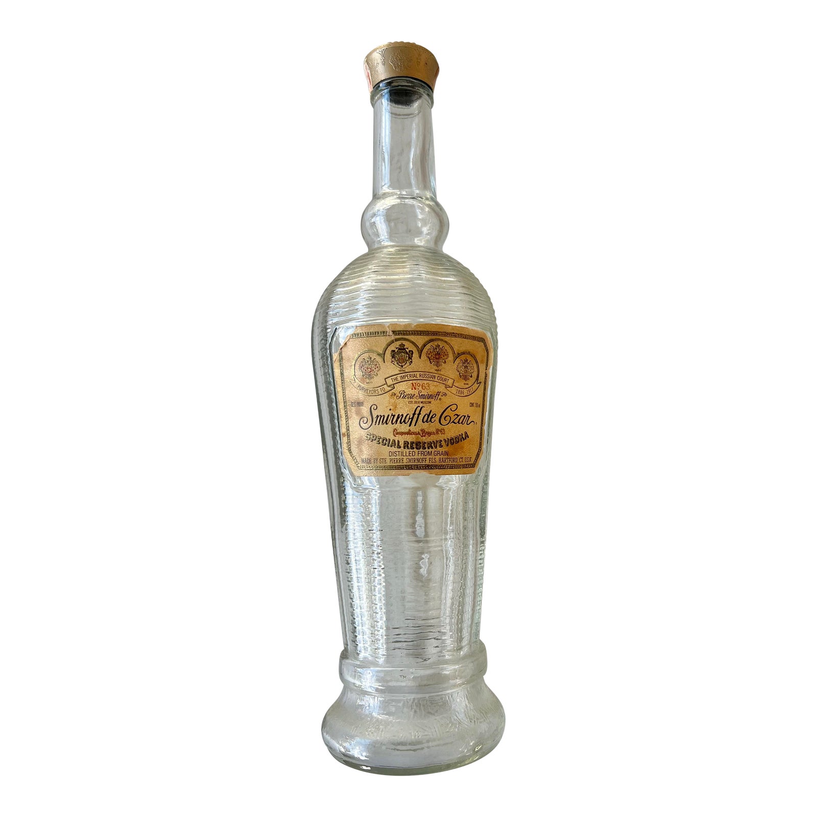 Vintage Glass Replica Bottle Czar Vodka | Chairish