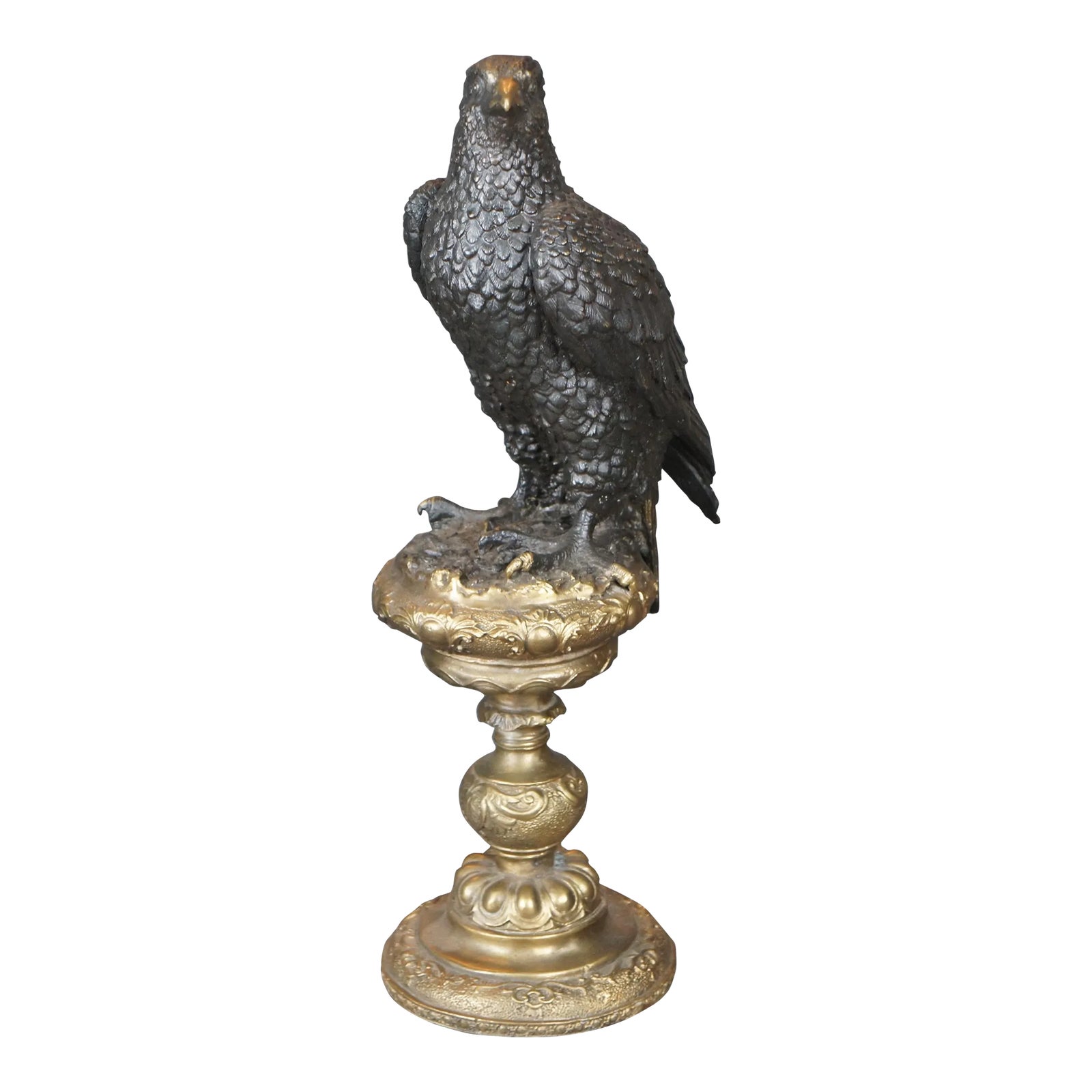 Vintage Bronze Eagle on Altar Stick Sculpture Statue After Archibald ...