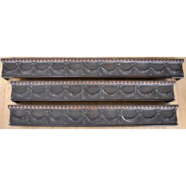 Set of 3 Antique Wood Window Cornices | Chairish