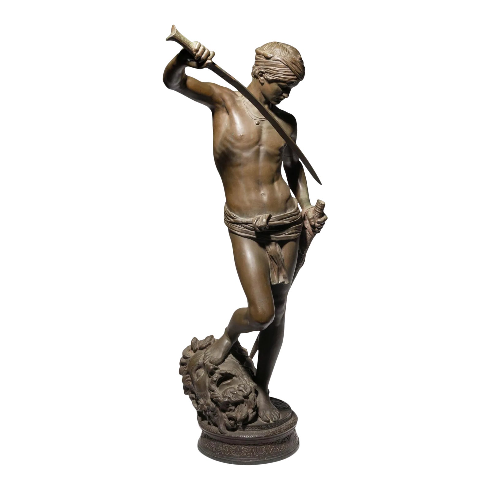 Antonin Mercié 1845 - 1916 French David Le Vainqueur (David the ...