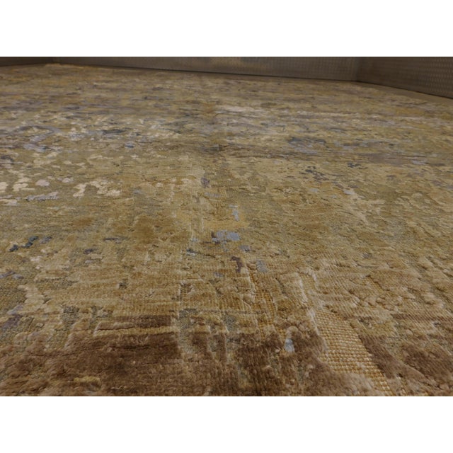 Hand Knotted Indian Wool and Silk Rug - 9'x 12' | Chairish