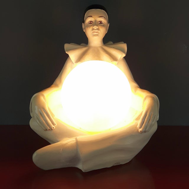 1960s Mid-Century Perriot White Ceramic Table Lamp | Chairish