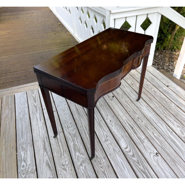 1920s Antique Federal Style Mahogany Flip Top Expanding Console Game ...