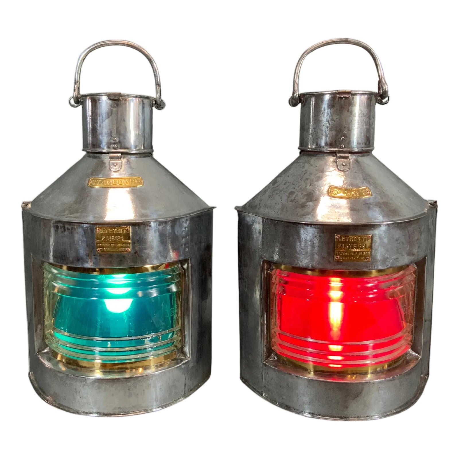 Pair of Port and Starboard Ship Lanterns by Meteorite "P18124 ...