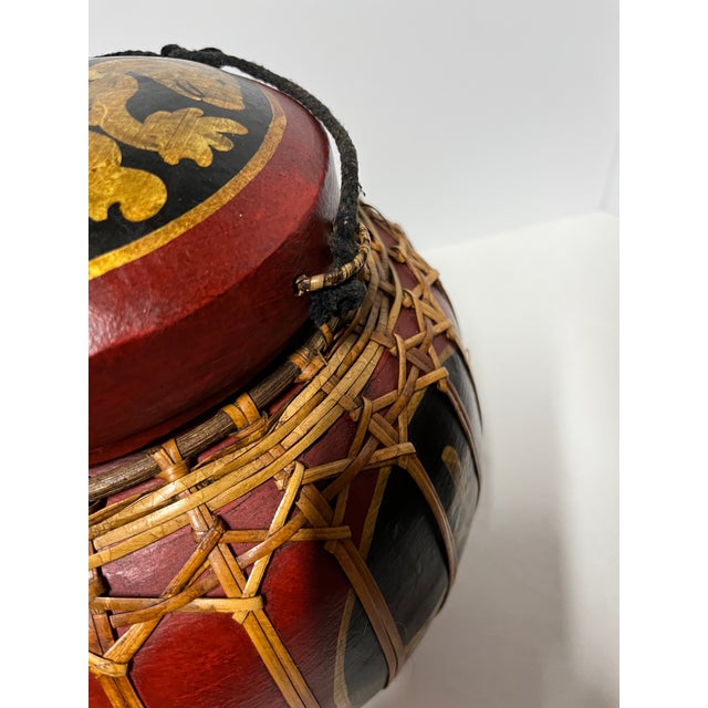 Early 20th Century Burmese Rattan Wrapped Rice Baskets - Set of Two ...