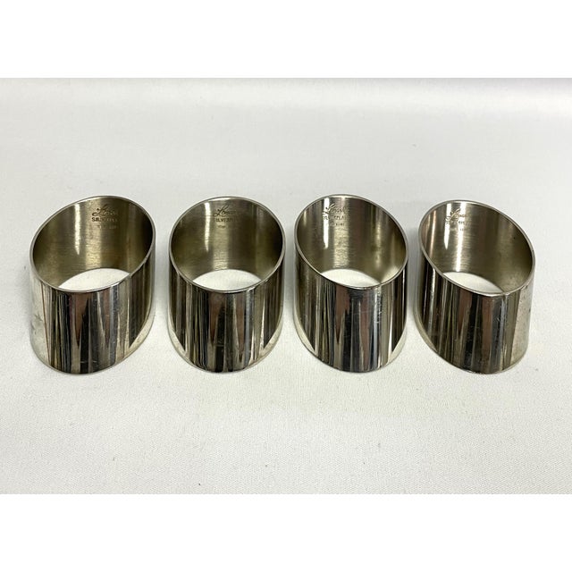 Vintage Leonard Silver Plated Napkin Rings - Set of 4 | Chairish