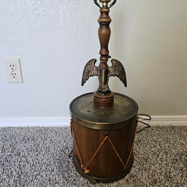 Vintage Federal Style Drum Eagle Table Lamp | Chairish