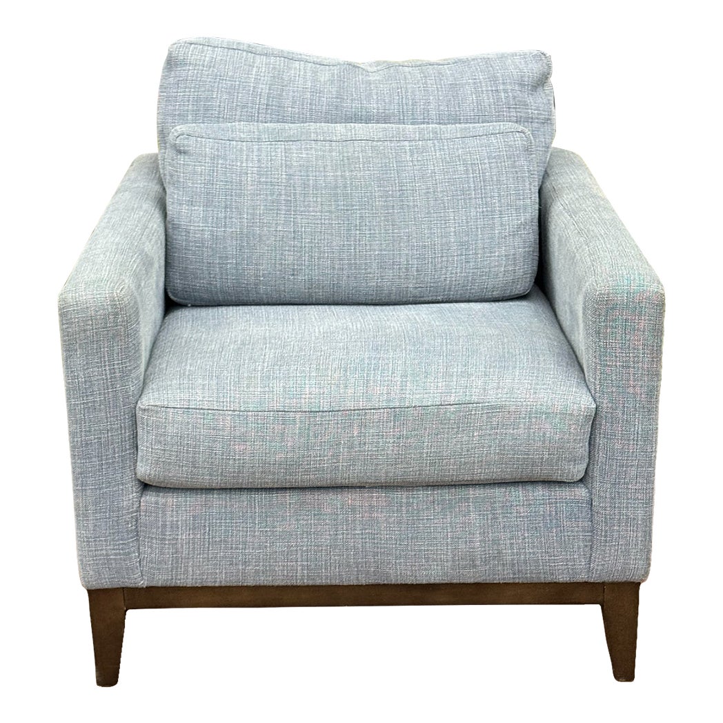 Kravet Designer Blue Denim Lounge Chair | Chairish
