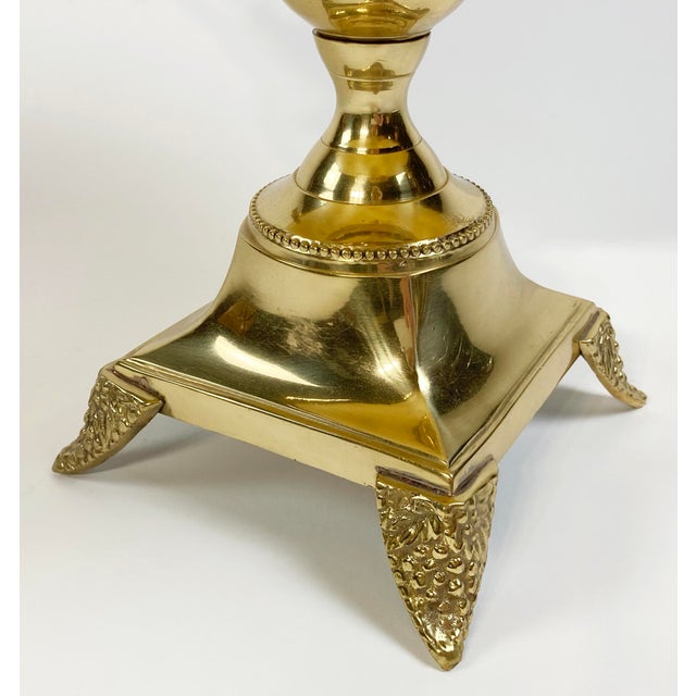 Grape Motif Footed Brass Compote With Exaggerated Handles | Chairish