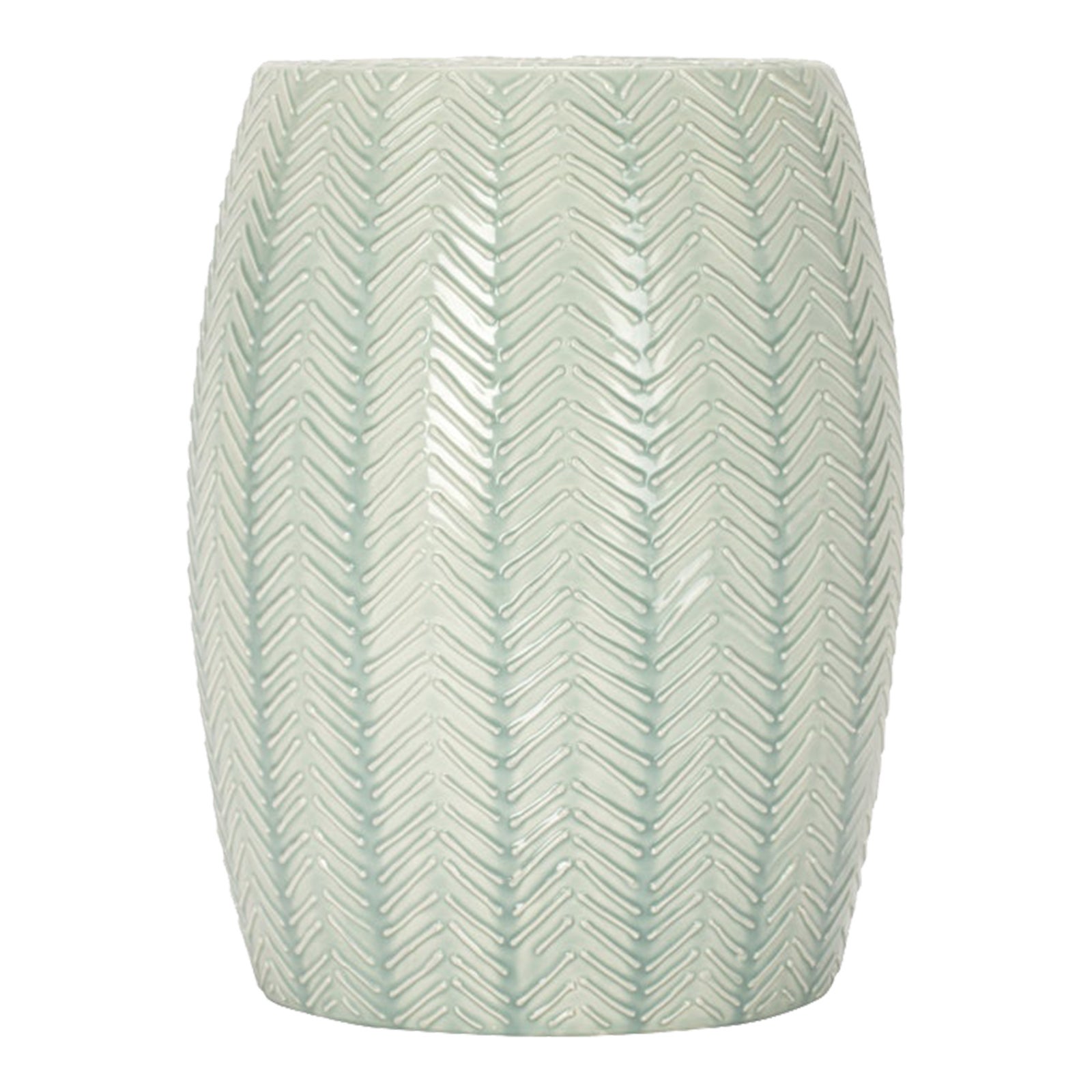 Duck Egg Chevron Garden Stool by Christopher Spitzmiller | Chairish