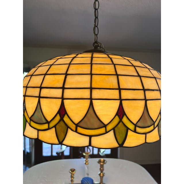 Early 20th Century Tiffany Style Hanging Lamp | Chairish