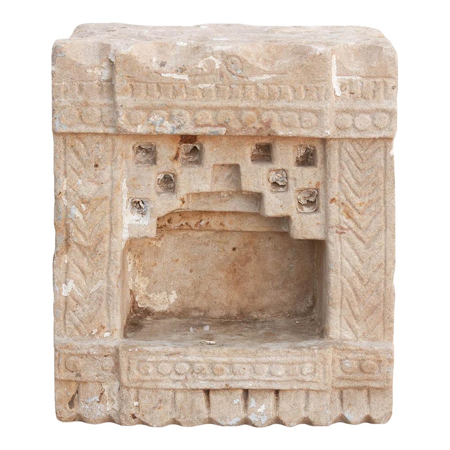 Small Temple Facade, Antique Stone Niche | Chairish