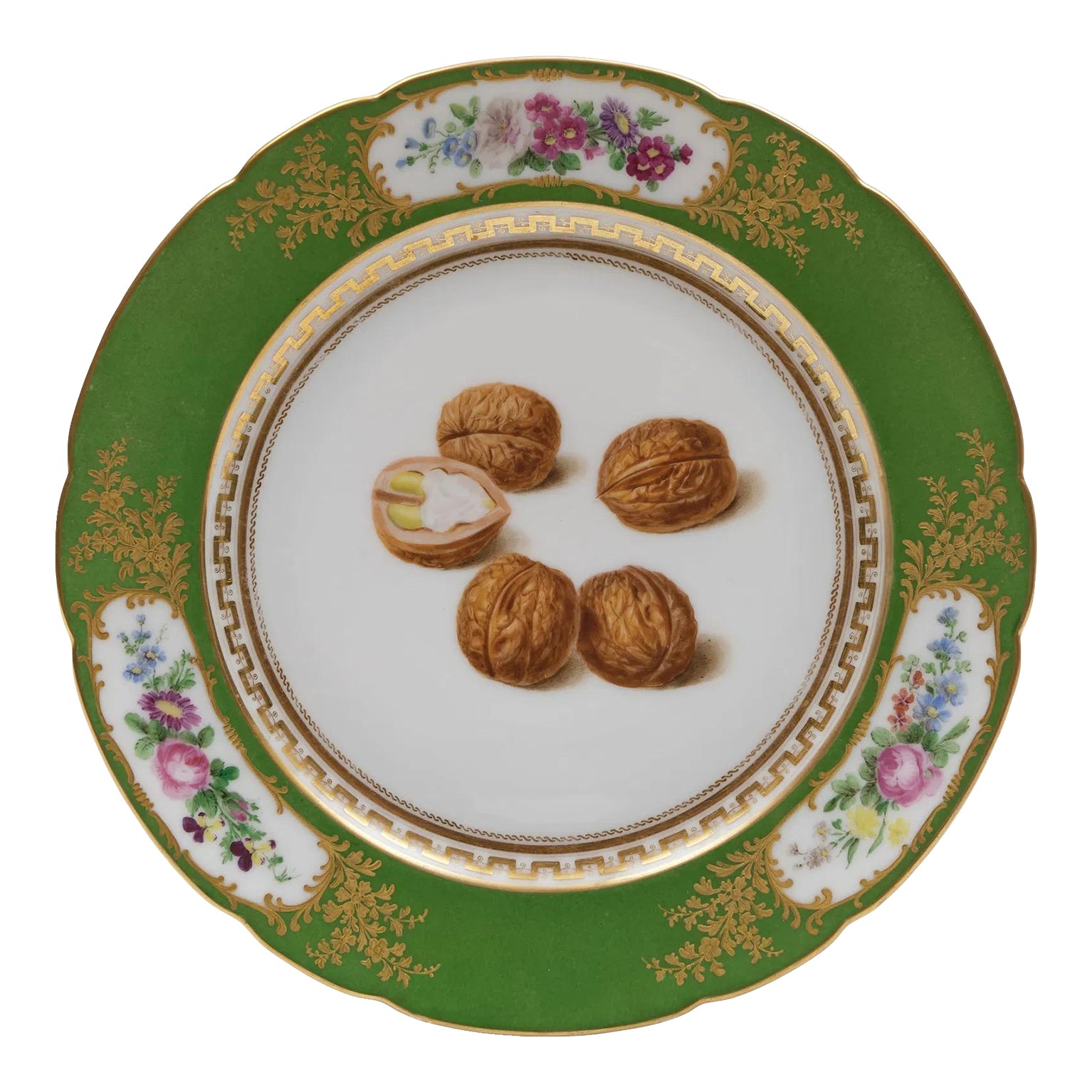 Antique 19th Century Old Paris Porcelain Trompe l'Oeil Plate Decorated ...