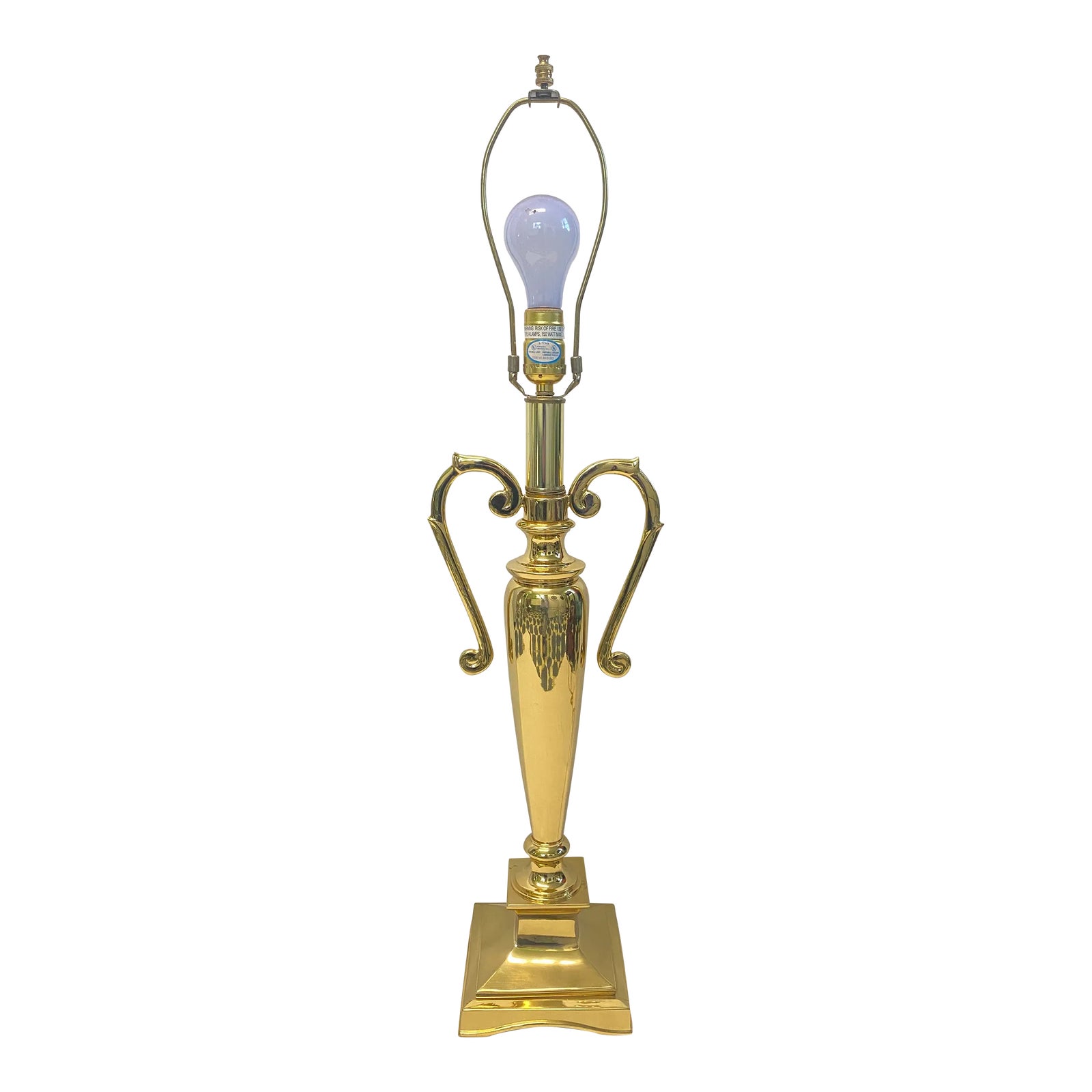 1980s Brass Empire Style Lamp Berman | Chairish