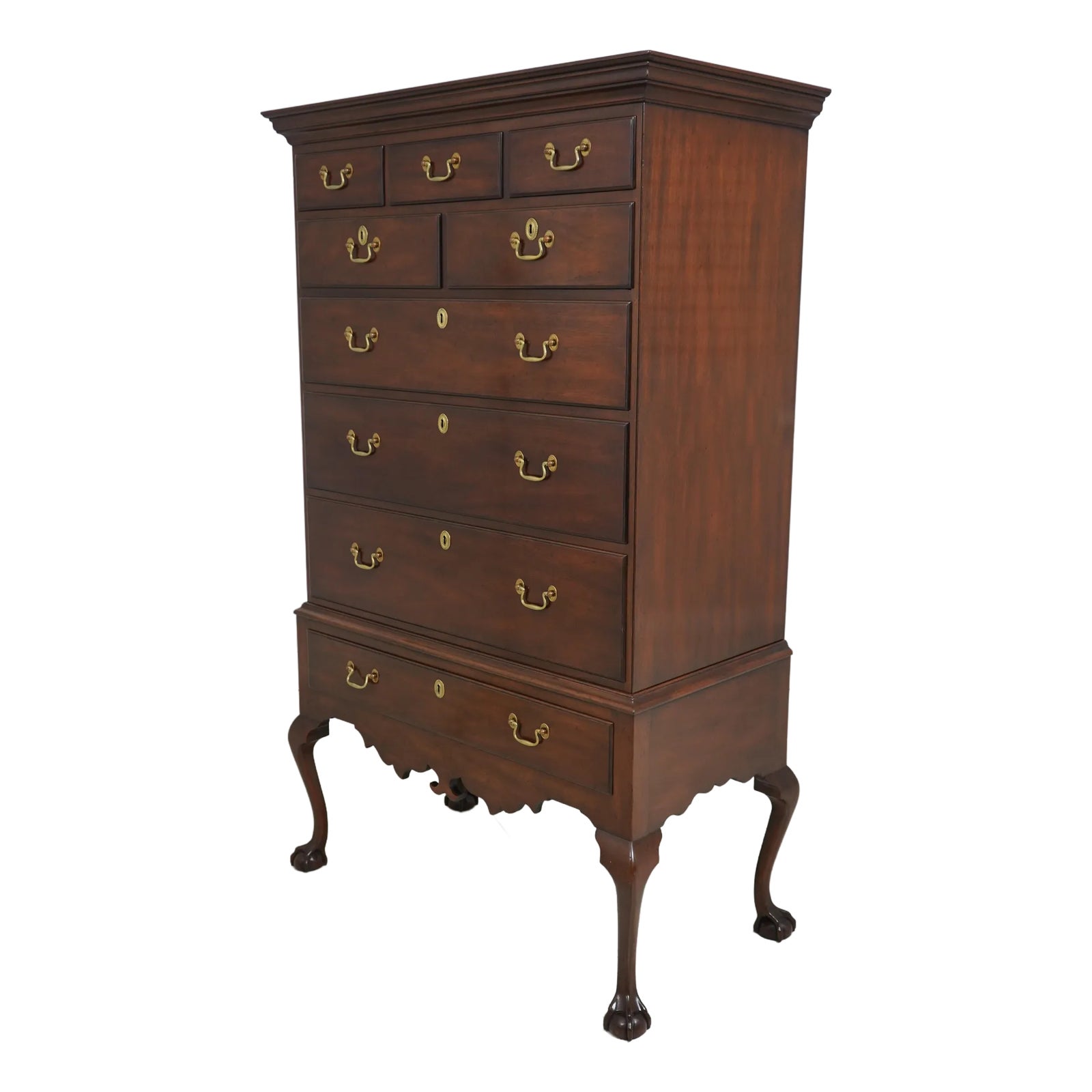 Kittinger Cw-153 Colonial Williamsburg Mahogany Highboy | Chairish
