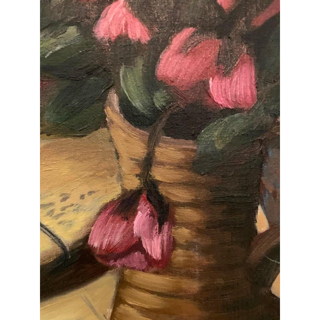 1990s 'Still Life With a Newspaper' Oil on Canvas Painting | Chairish