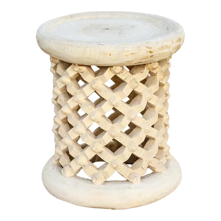 Rustic Bleached African Spider Stool | Chairish