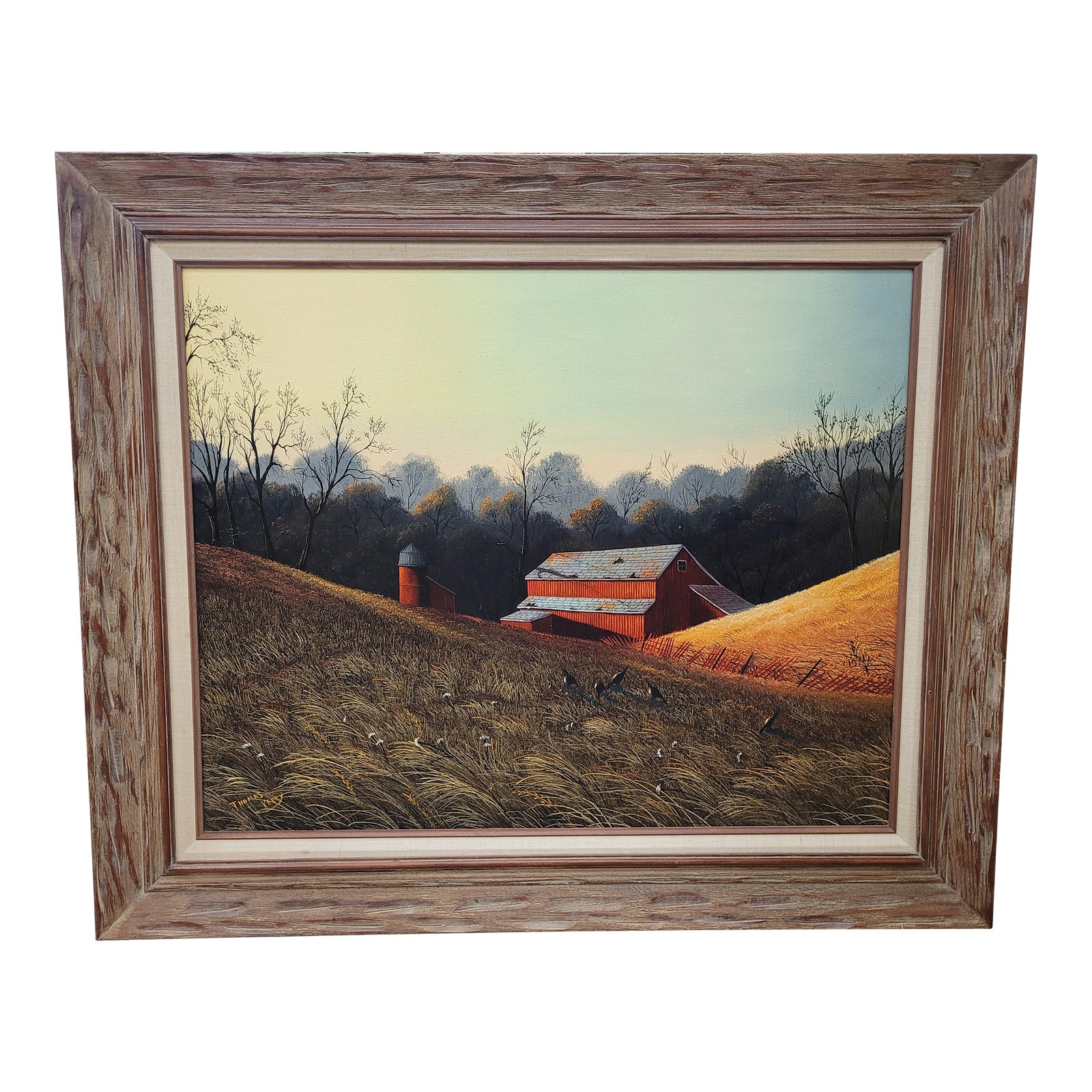 1990s Calming Landscape Oil Painting by Thomas Kerry, Framed | Chairish