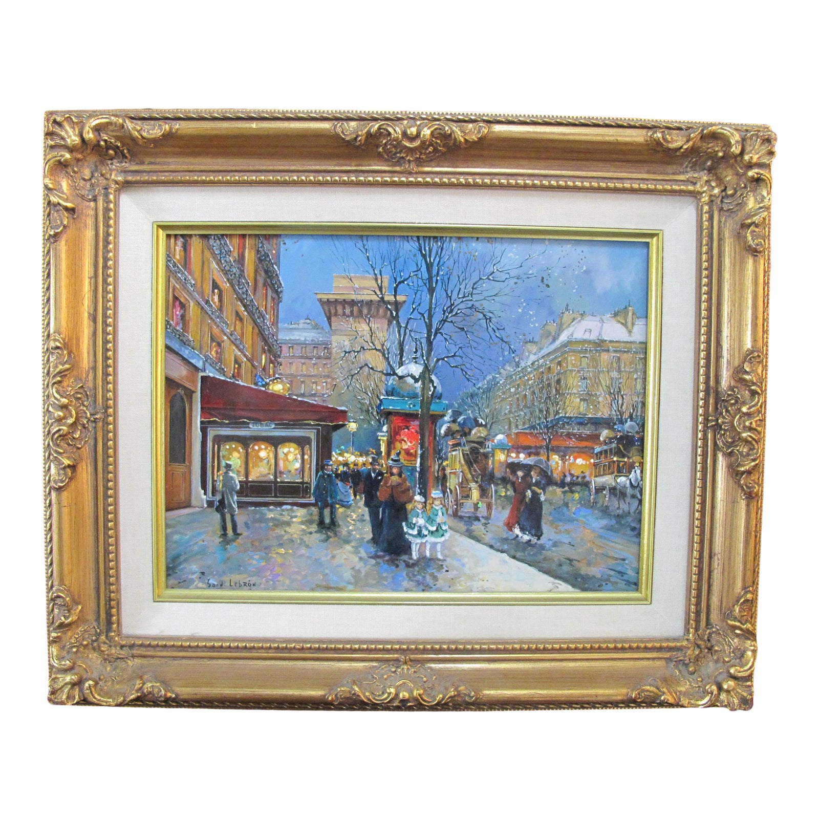 Signed Sandi Lebron Oil Painting of Porte St. Deni Paris, Framed | Chairish