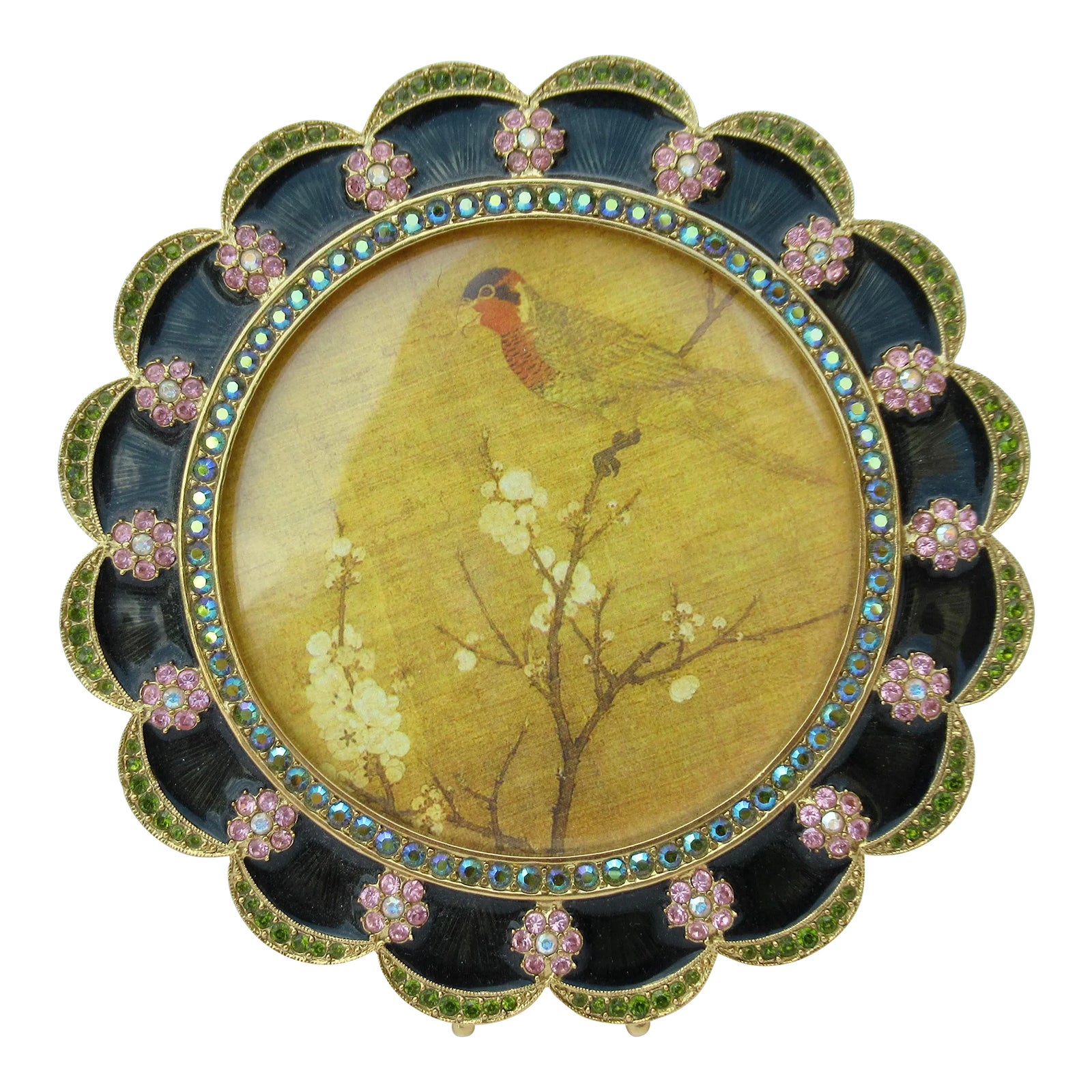 Vintage Jay Strongwater Round Enameled & Swarovski Crystal Picture ...