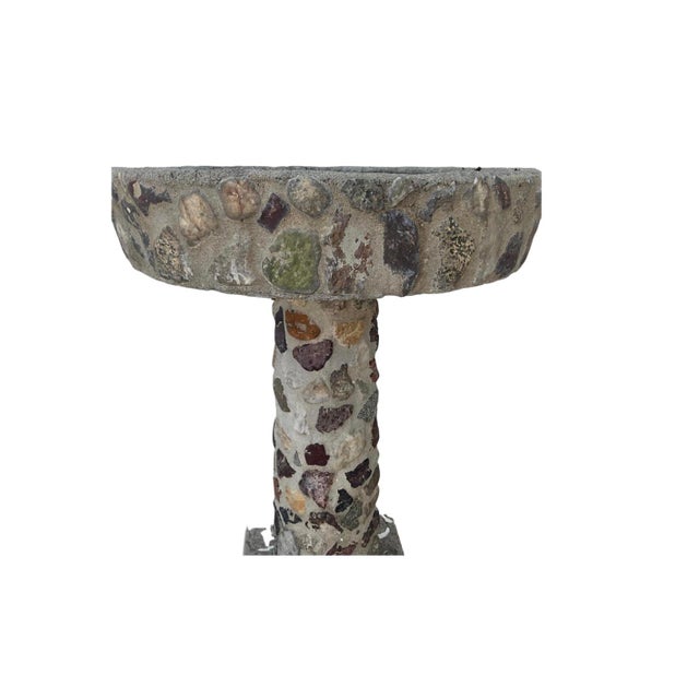 Vintage Pebble Bird Bath | Chairish