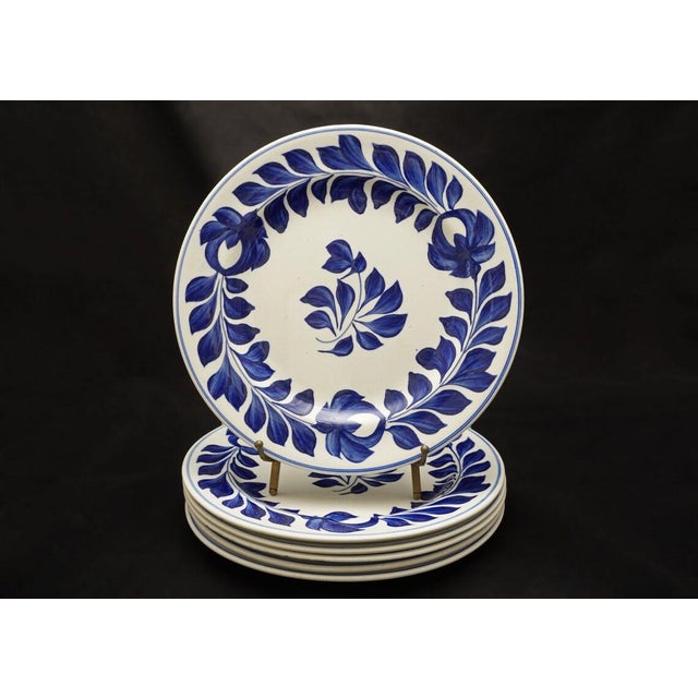 Early Adams Rose Blue White Plates Antique - Set of 6 | Chairish