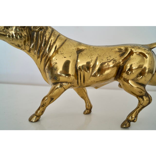 1960's Mid-Century Modern Brass Bull Sculpture | Chairish