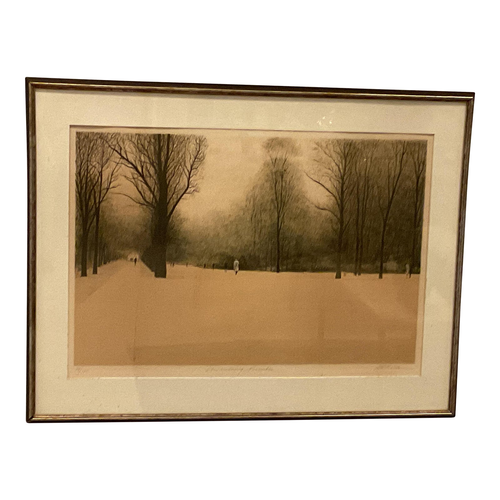 1970s Luxembourg, November Lithograph Print, Framed | Chairish
