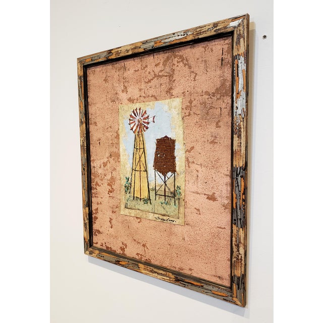 Minimalist Southwestern Landscape Painting Waterwell and Windmill by ...