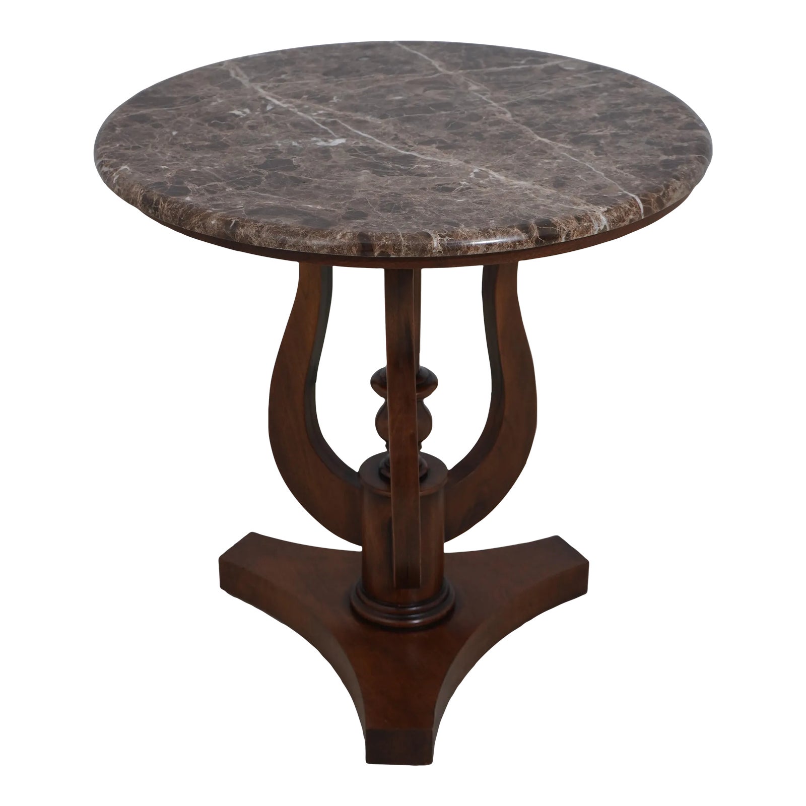 Round Regency Style Marble Top Lamp Table | Chairish