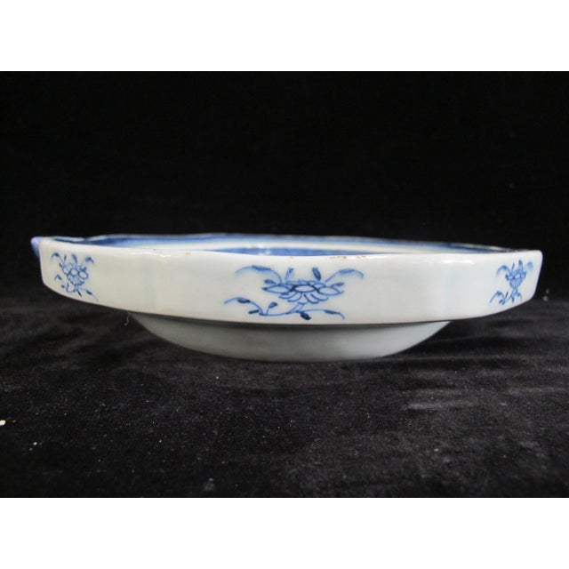 Chinese Export 19thc Canton Blue Village Porcelain Octagonal Warming ...