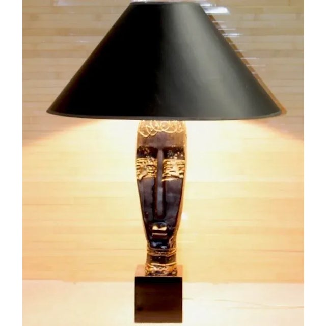 1950s Tribal Head Bust Table Lamp | Chairish