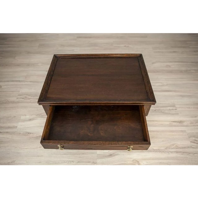 Oak Side Table From the 1930s in Dark Brown | Chairish