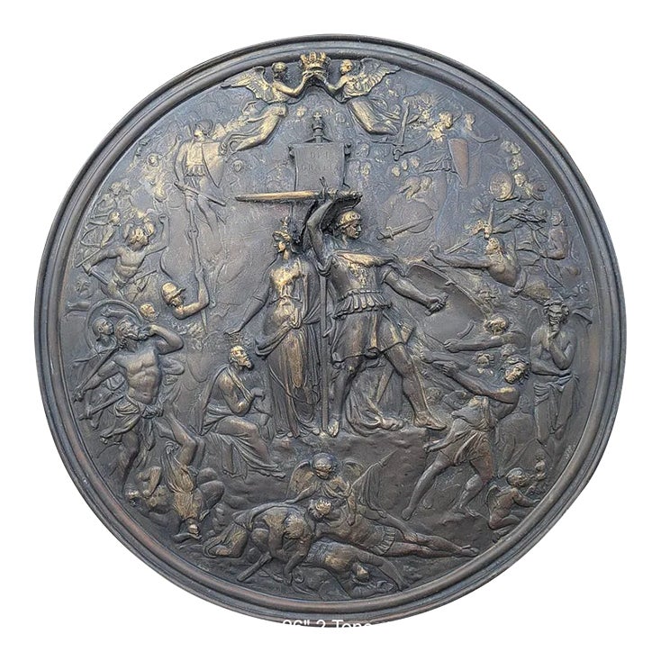Antique Roman Shield Battle Dei Gratia Sculpture Roundel Wall Plaque ...